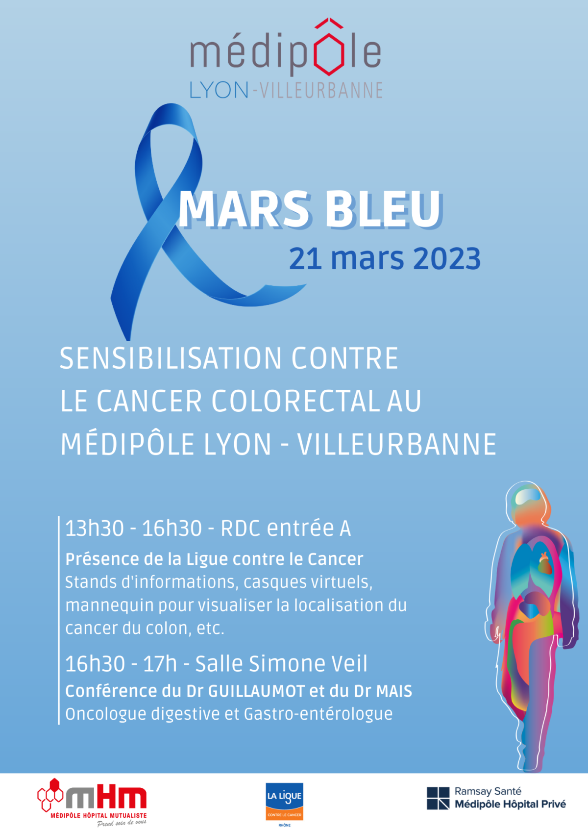 Mars Bleu 2023 au Médipôle Lyon-Villeurbanne - Médipôle Lyon-Villeurbanne